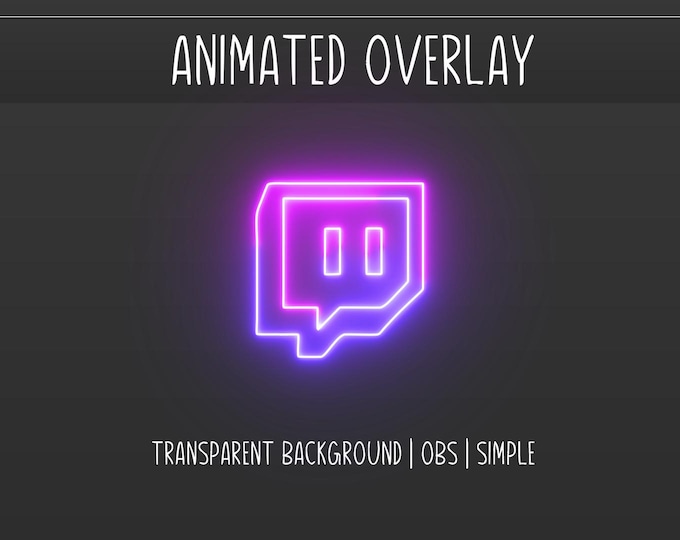 Twitch Logo Animated Purple Neon Mov. File, OBS, WEBM File - Etsy