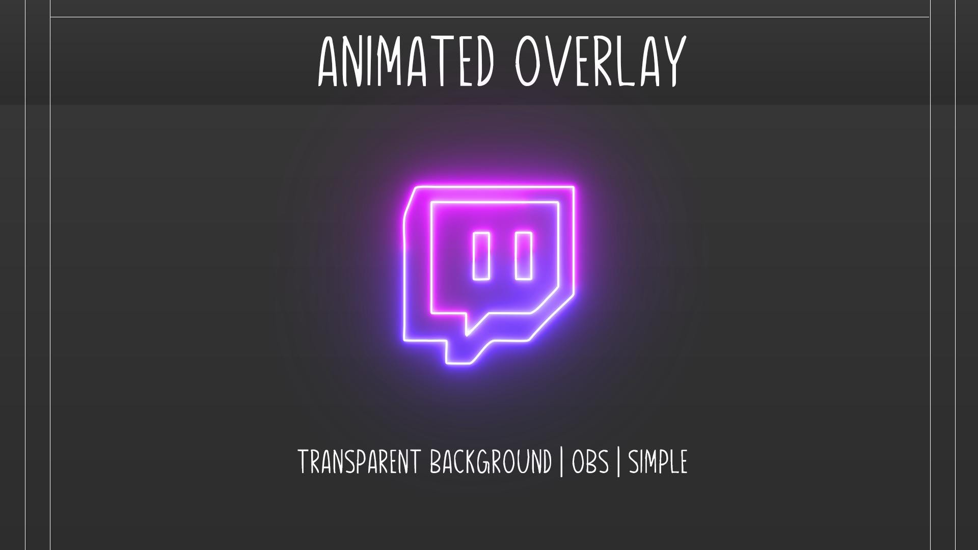 Twitch Logo Animated Purple Neon Mov. File, OBS, WEBM File - Etsy