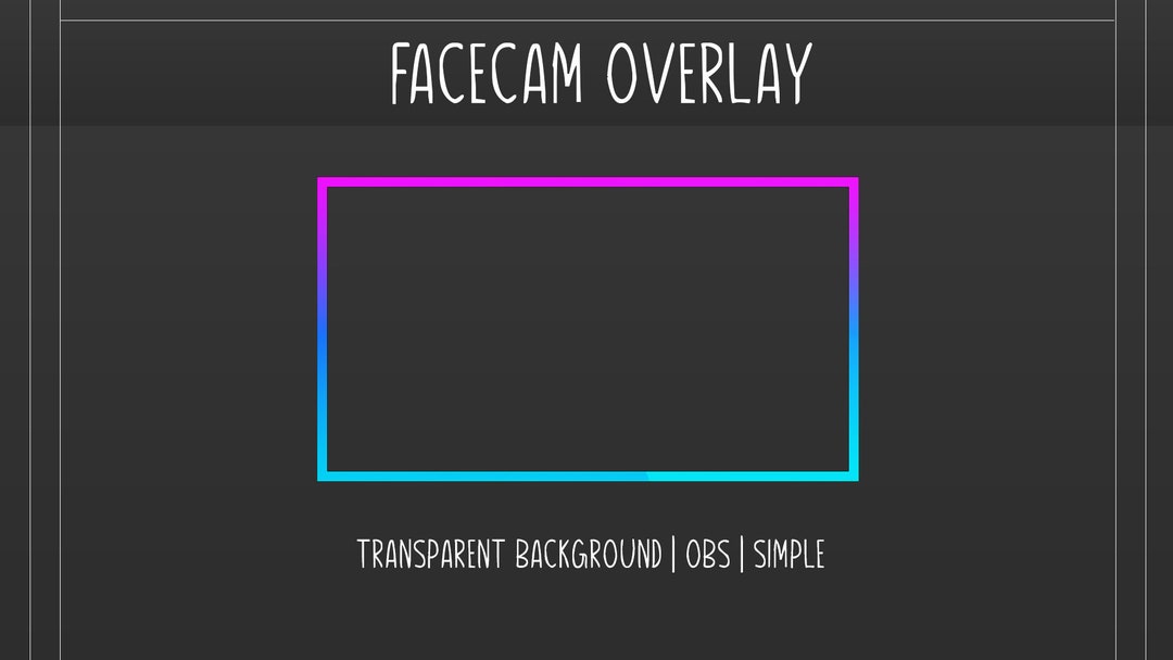 Twitch Overlay, OBS Facecam, Webcam, PNG, Simple Overlay Blue-purple - Etsy
