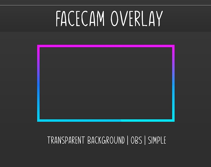 Twitch Overlay, OBS Facecam, Webcam, PNG, Simple Overlay Blue-purple - Etsy