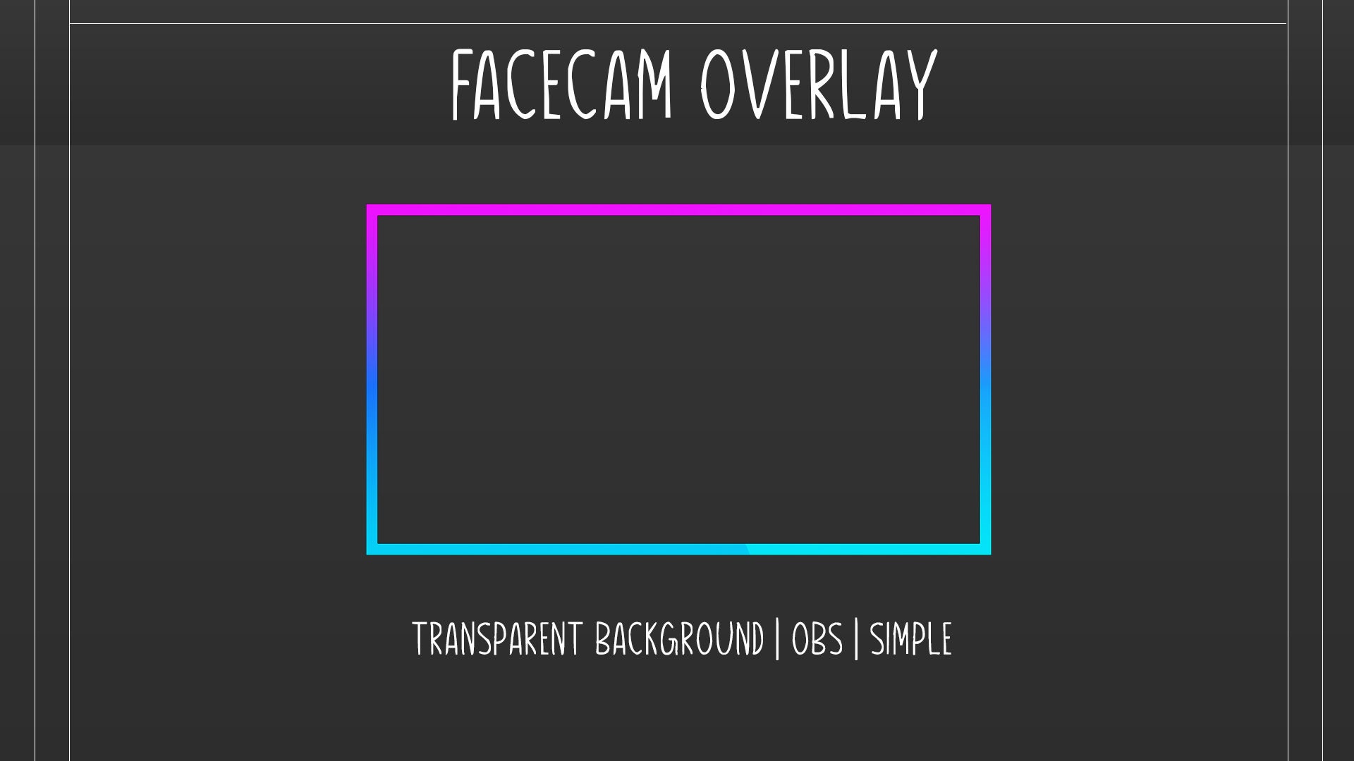 Twitch Overlay, OBS Facecam, Webcam, PNG, Simple Overlay Blue-purple - Etsy