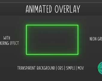 Twitch Overlay, OBS Facecam, Webcam, Mov., Neon Blue, Animated Overlay ...