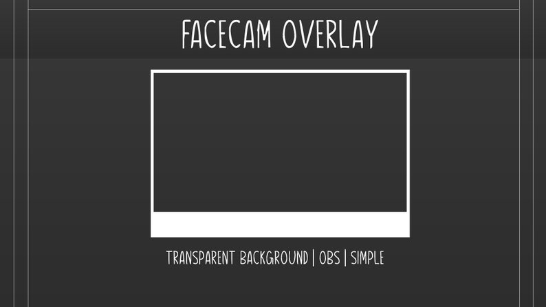 Twitch Overlay, OBS Facecam, Webcam, PNG, Simple Overlay White - Etsy