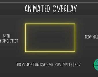 Twitch Overlay, OBS Facecam, Webcam, Mov., Neon Green, Animated Overlay ...