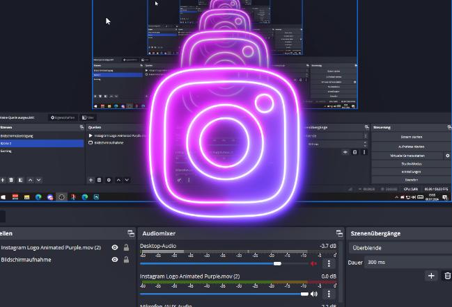 Instagram Logo Animated Purple Neon Mov. File, OBS, WEBM File - Etsy