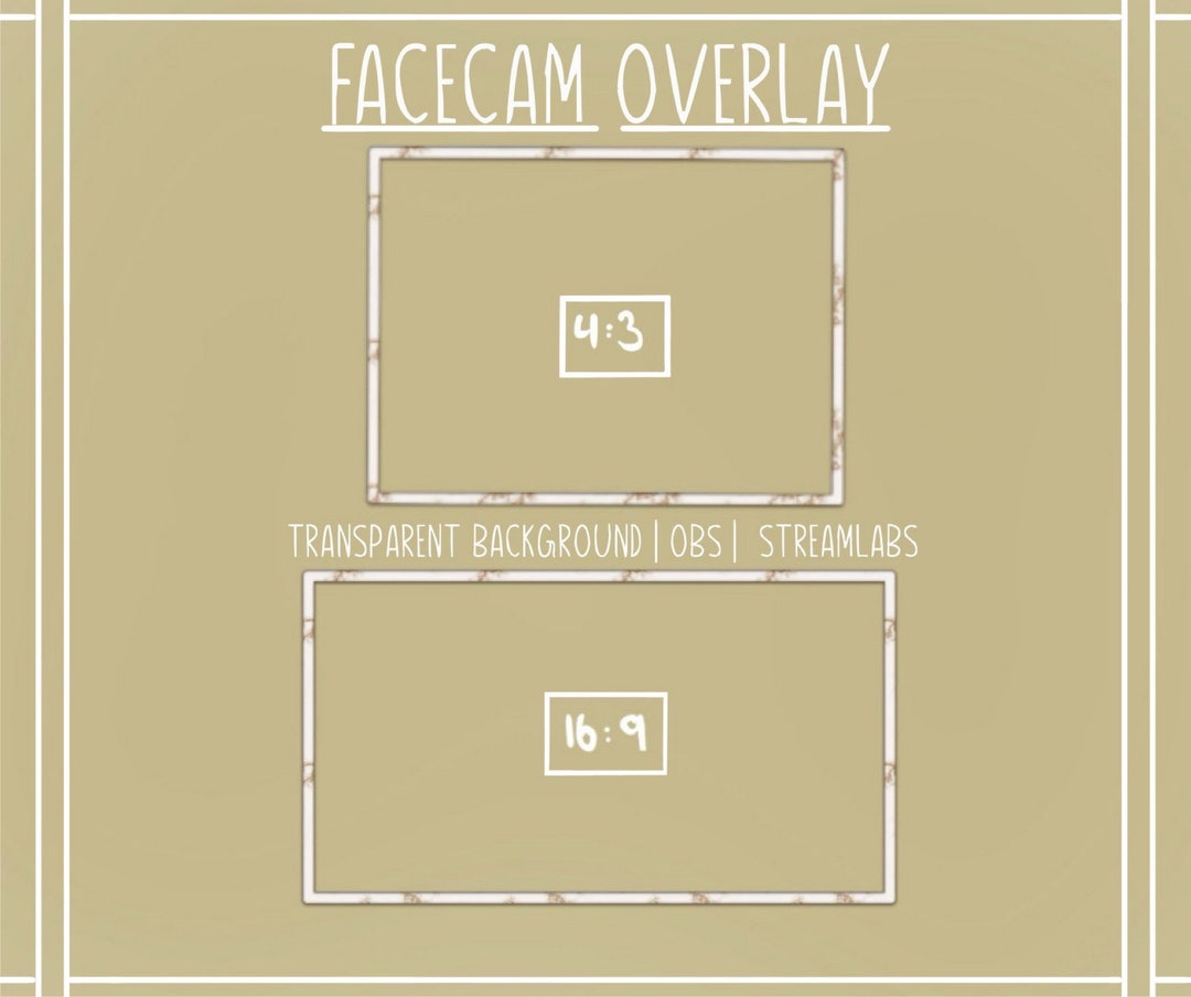 Twitch Overlay, OBS Facecam, Webcam, PNG, Simple Overlay Golden-marmor ...
