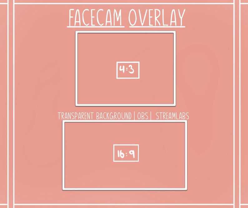 Twitch Overlay, OBS Facecam, Webcam, PNG, Simple Overlay White - Etsy ...