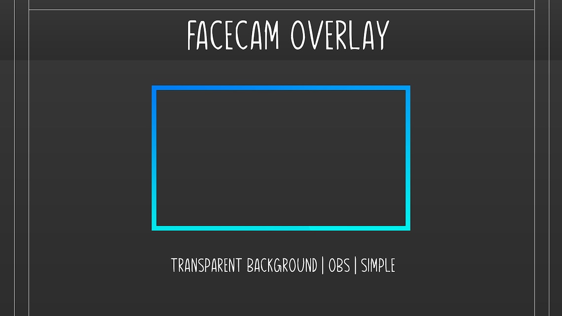Twitch Overlay, OBS Facecam, Webcam, PNG, Simple Overlay Blue - Etsy