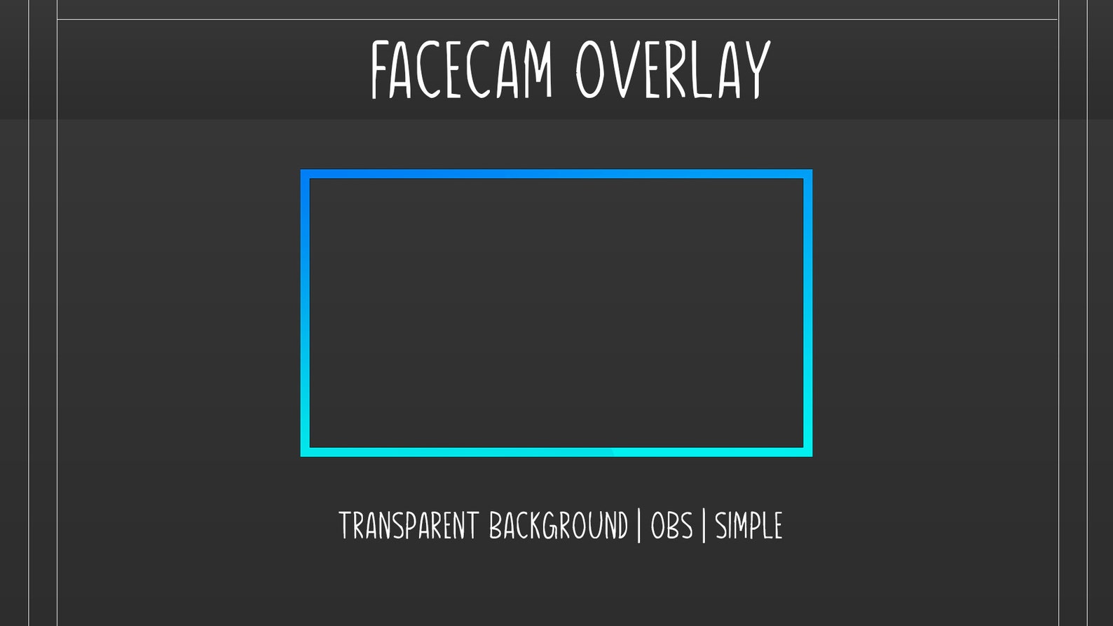 Twitch Overlay, OBS Facecam, Webcam, PNG, Simple Overlay Blue - Etsy