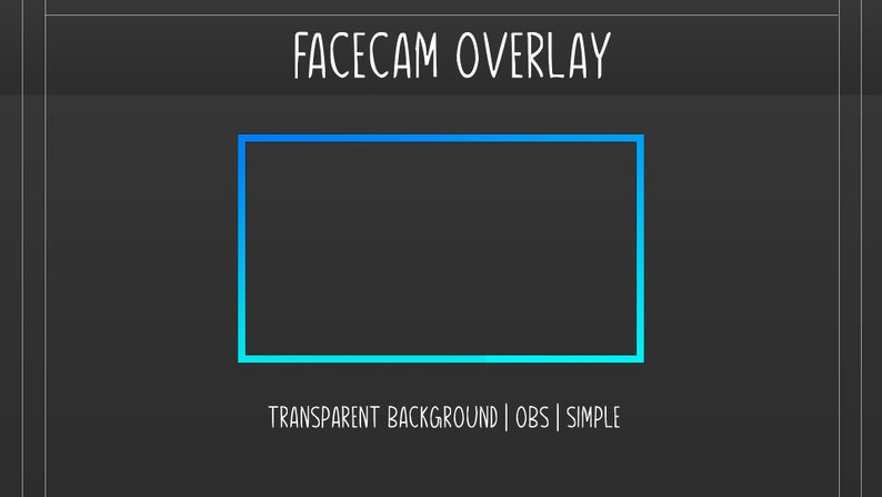 Twitch Overlay, OBS Facecam, Webcam, PNG, Simple Overlay Blue - Etsy