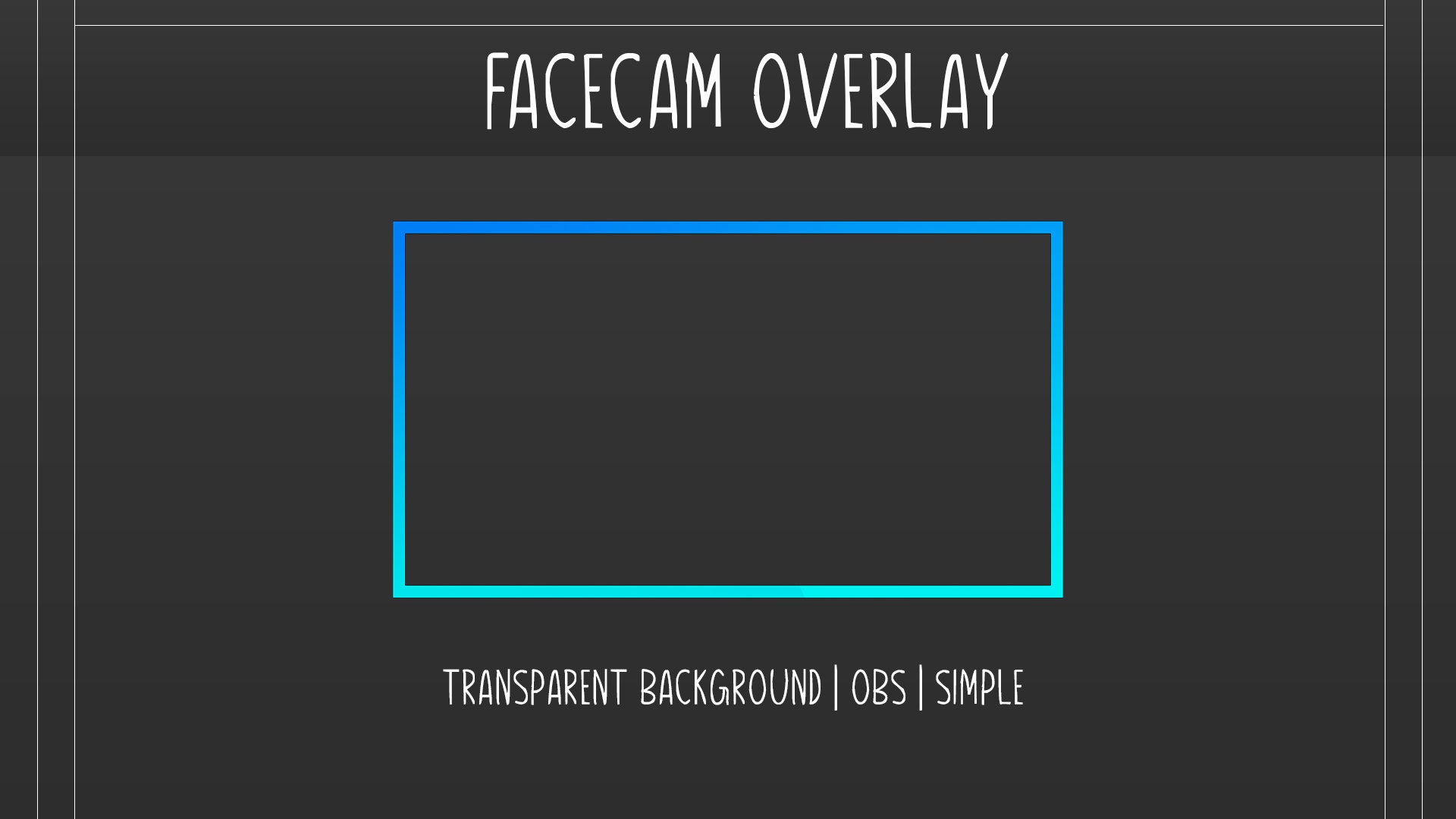 Twitch Overlay, OBS Facecam, Webcam, PNG, Simple Overlay Blue - Etsy