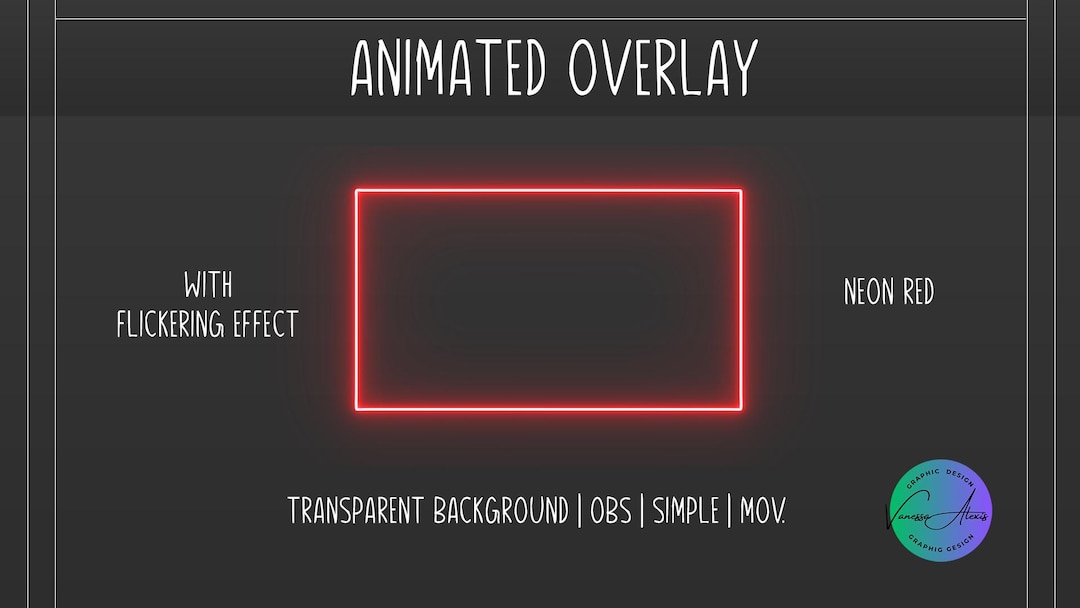 Twitch Overlay, OBS Facecam, Webcam, Mov., Animated, Neon Red, WEBM - Etsy