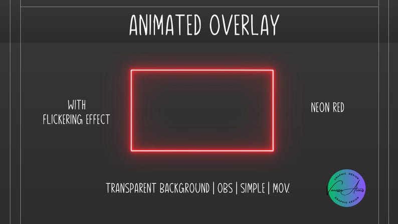 Twitch Overlay, OBS Facecam, Webcam, Mov., Animated, Neon Red, WEBM - Etsy