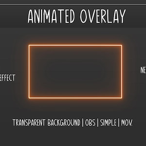 Twitch Overlay, OBS Facecam, Webcam, Mov., Neon Orange, Animated ...
