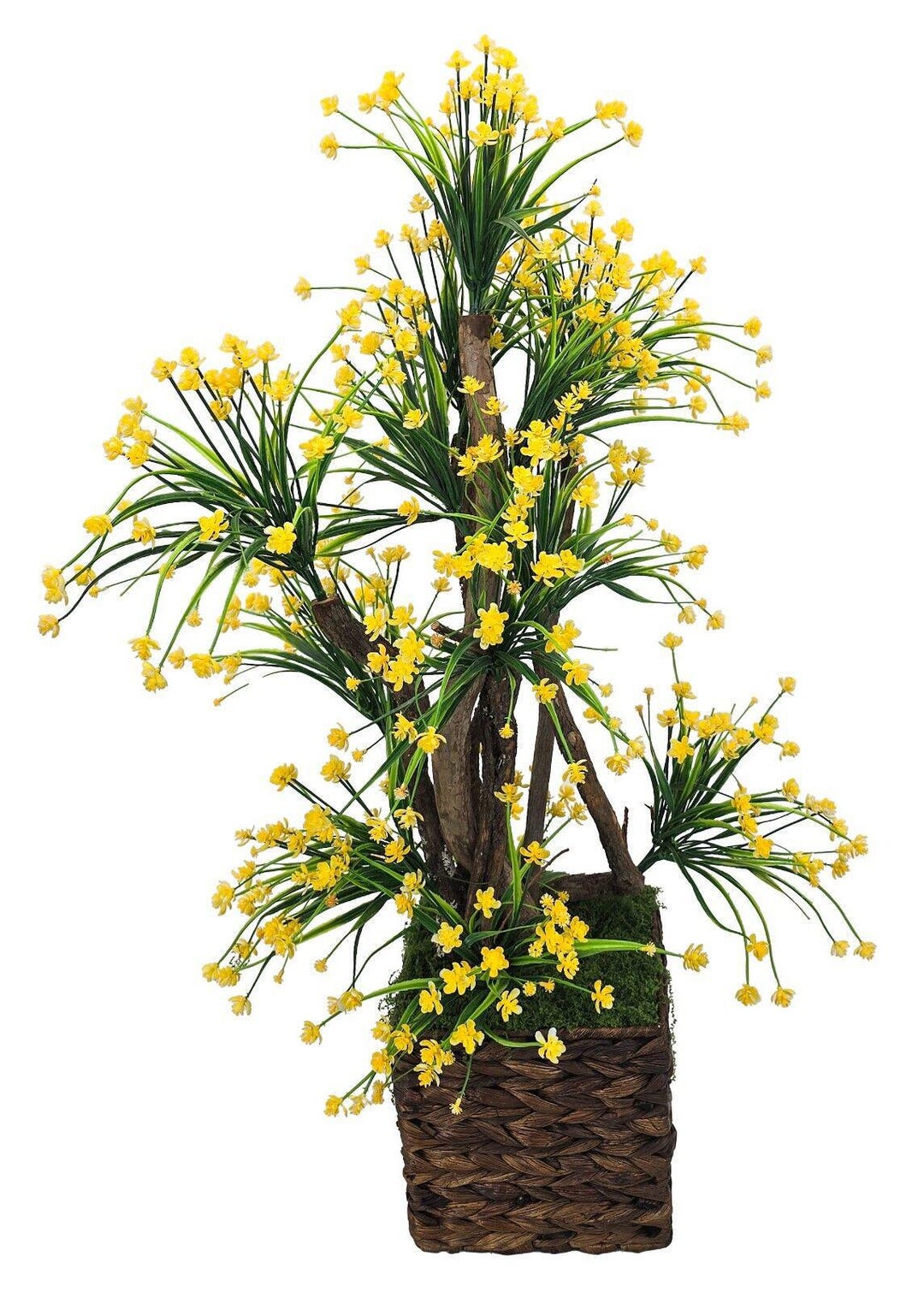 Artificial Palm Tree Bush Plant Hand Made in Blossom USA Wood Trunks ...
