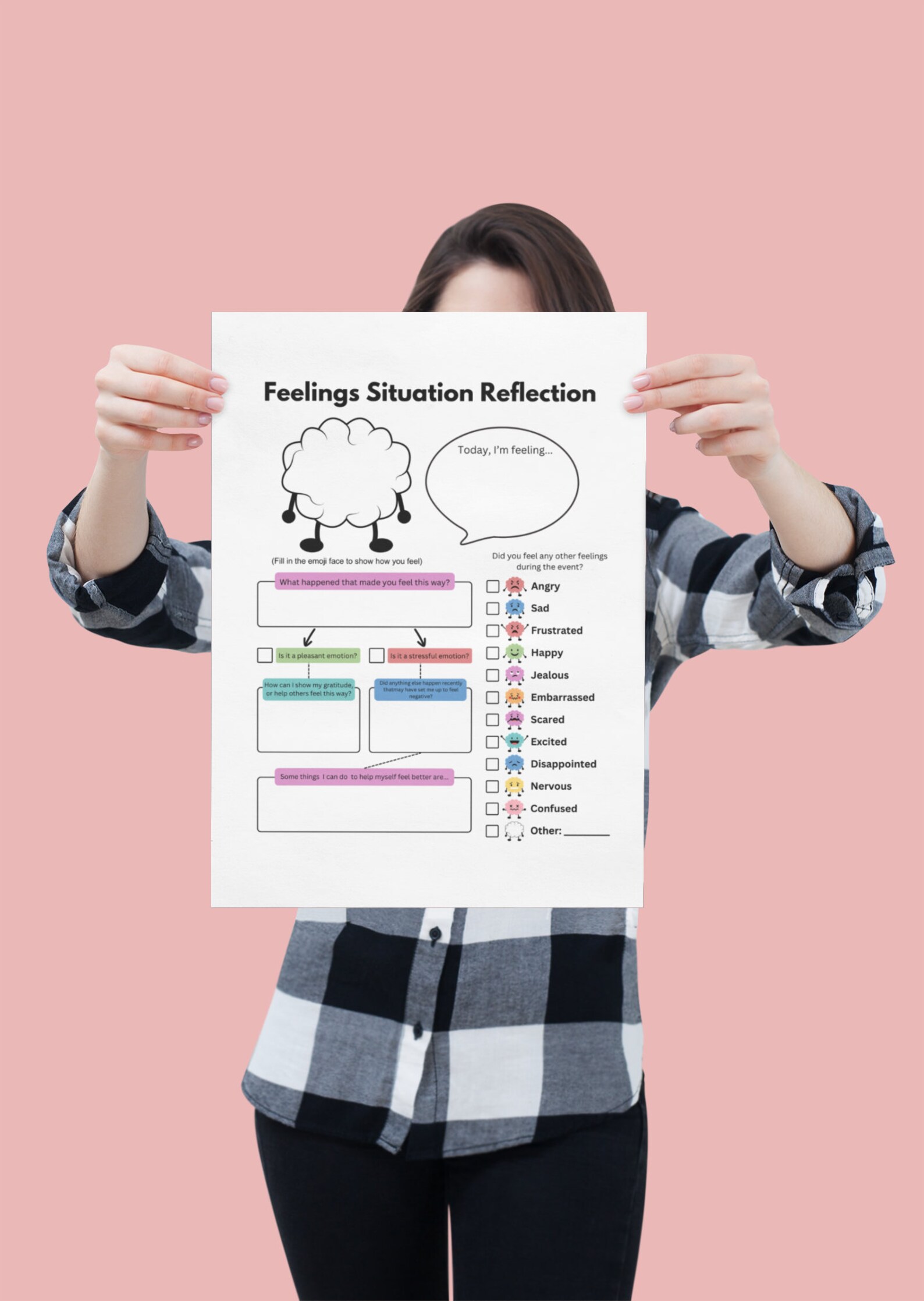 Feelings Situation Reflection Worksheet - Etsy