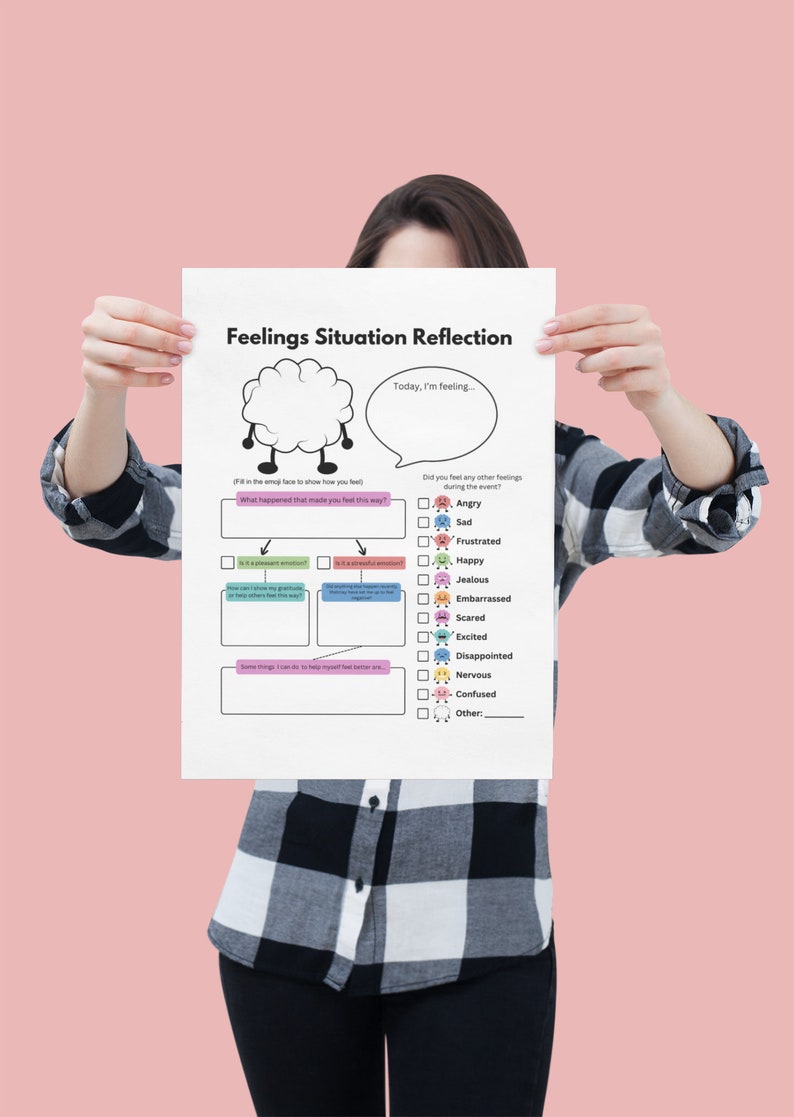 Feelings Situation Reflection Worksheet - Etsy