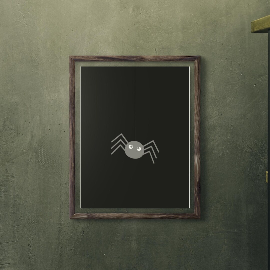 Cute Halloween Spider Wall Art Printable | Spooky Gothic Decor | Dark ...