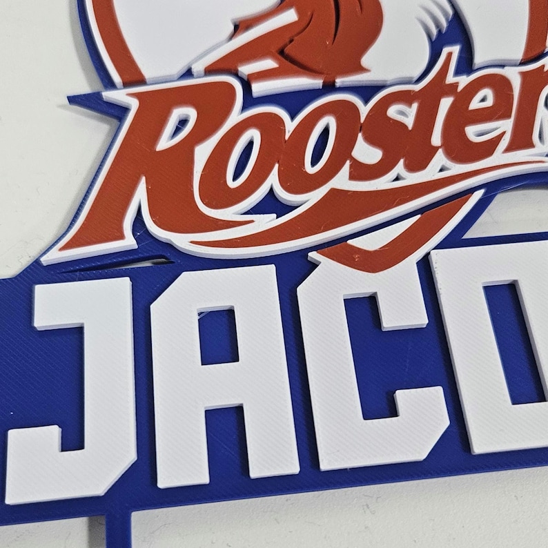 3D Printed Sydney Roosters Cake Topper: Personalized NRL Birthday Decor ...