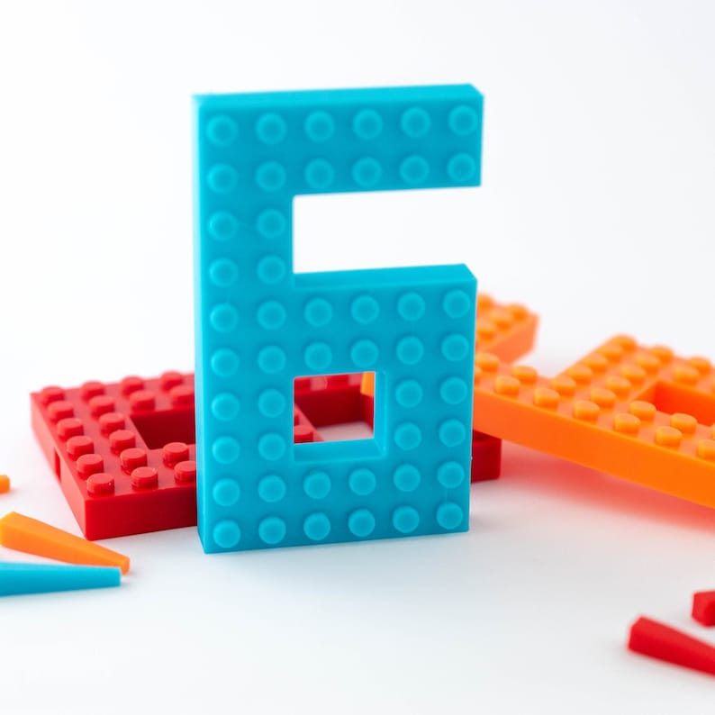 Happy Birthday Lego Brick Inspired Number Cake Topper / Birthday Cake ...