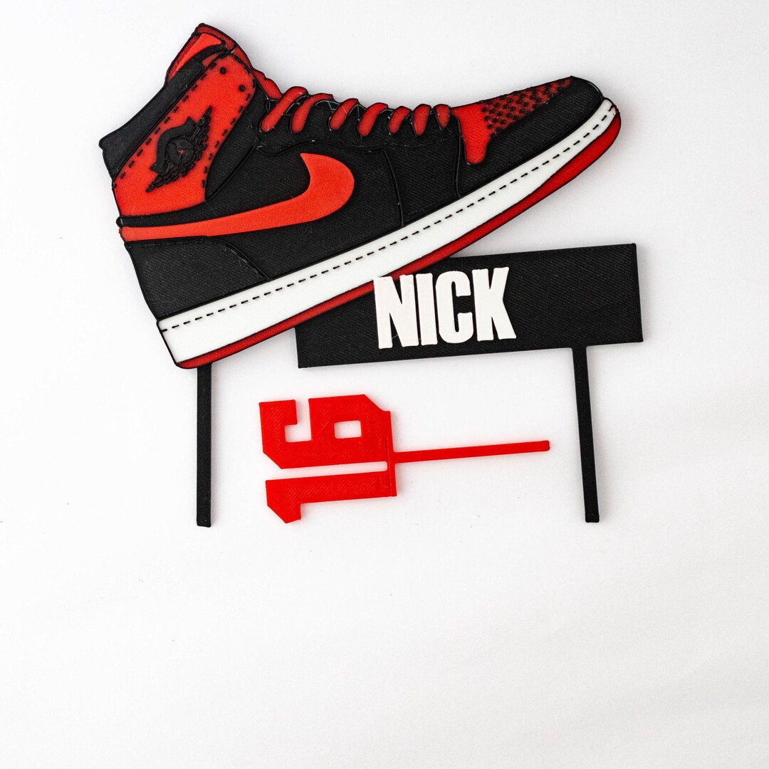 3D Printed Jordan 1 Shoe Cake Topper: Personalized Birthday Decor - Etsy