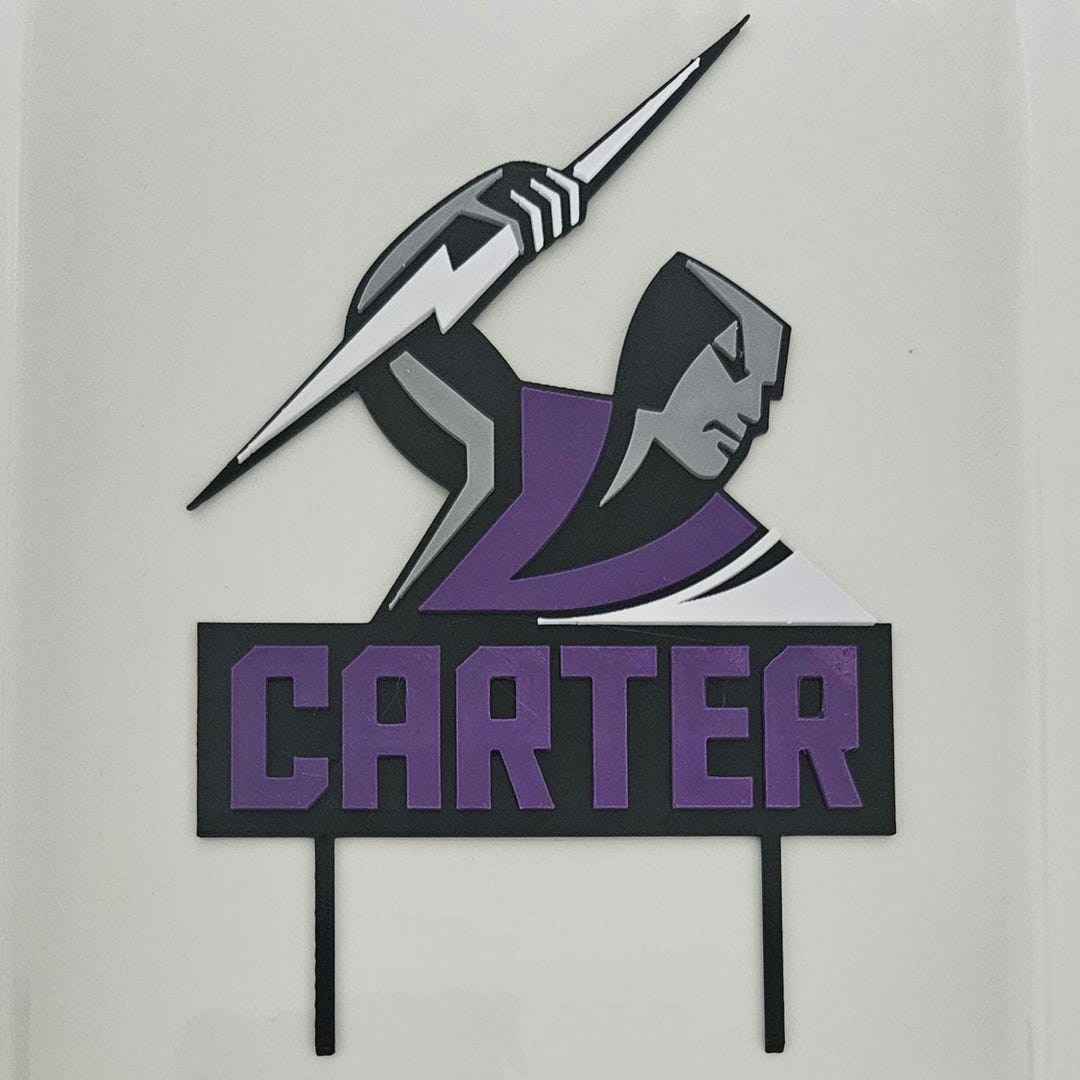 3D Printed, Melbourne Storm Cake Topper, Bulldogs, NRL Blue, Birthday ...