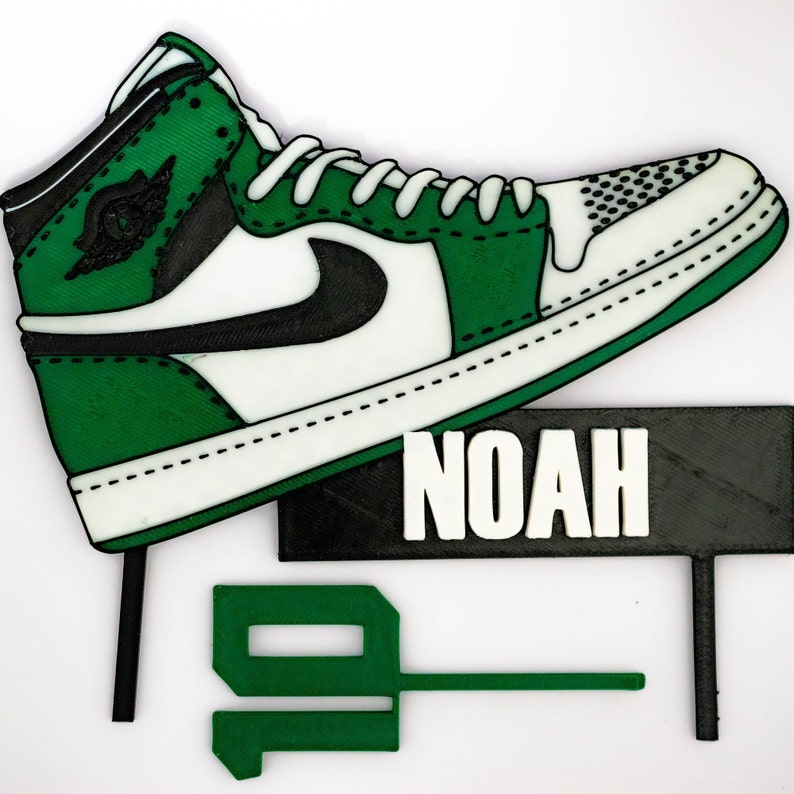 3D Printed Jordan 1 Shoe Personalised Cake Topper/name Plate and ...