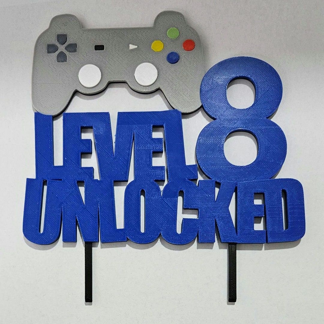 3D Printed Gamer Gaming LEVEL UP Themed Cake Topper - Etsy