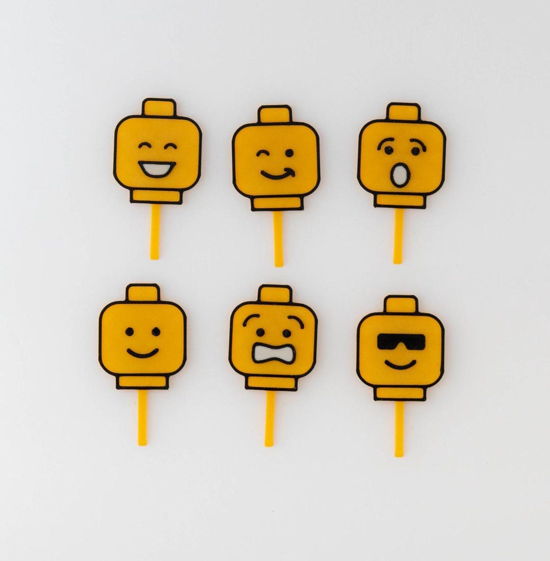 Lego Head Inspired Cupcake Toppers - Packs of 6 - Etsy