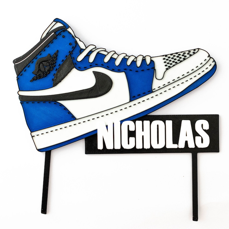 3D Printed Jordan 1 Shoe Personalised Cake Topper/name Plate and ...