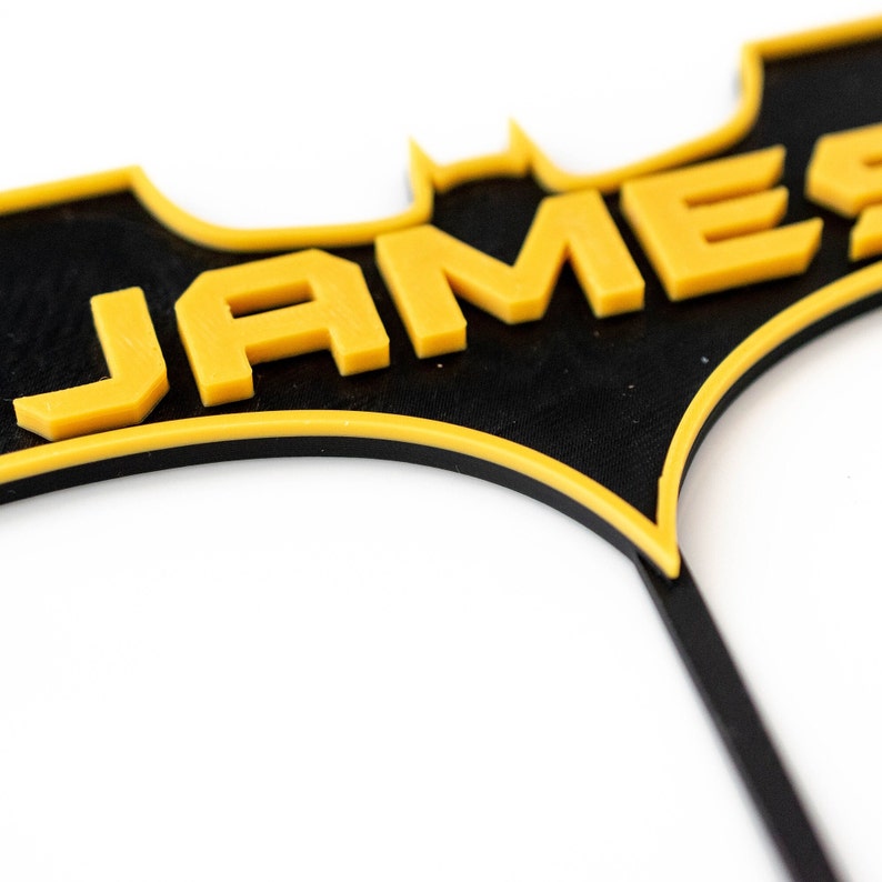 Personalized Batman Cake Topper, 3D Printed Superhero Birthday Decor ...
