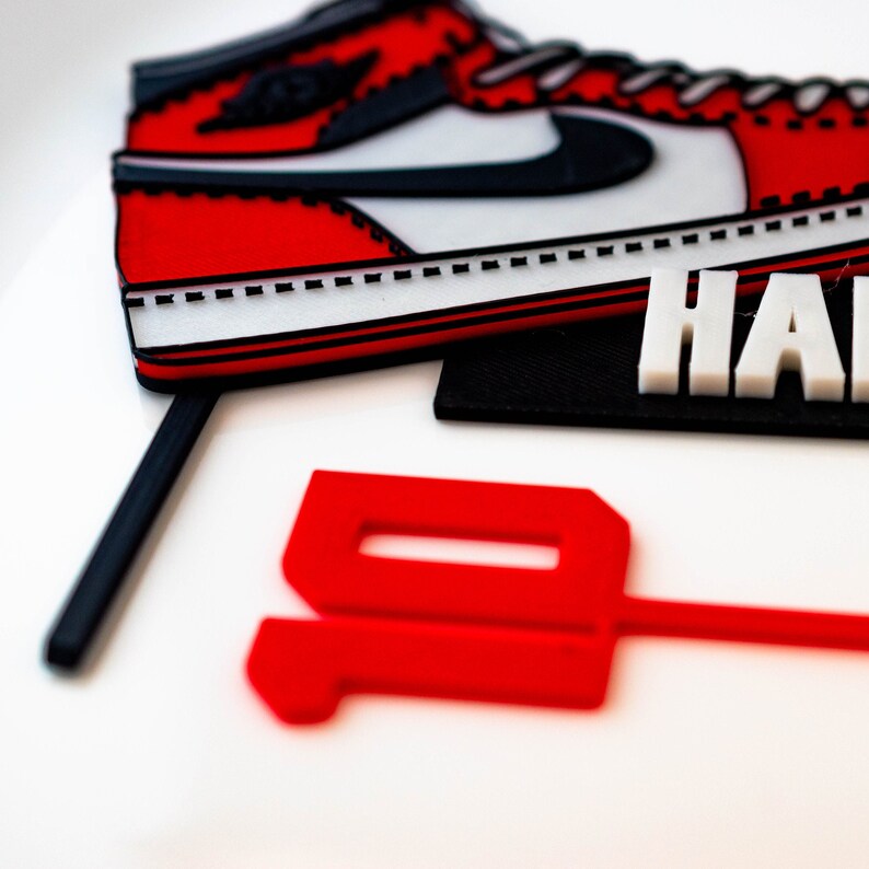 3D Printed Jordan 1 Shoe Cake Topper: Personalized Birthday Centerpiece ...