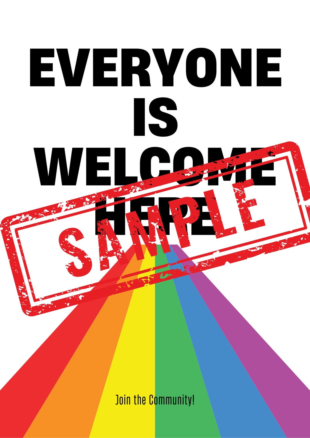 Everyone is Welcome Here Inclusivity Poster - Etsy