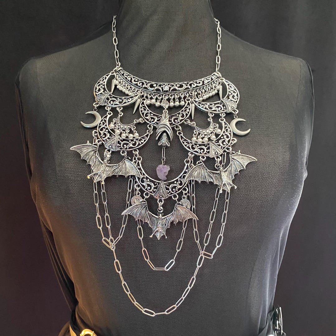 Bats Tunnel Vision Night Flutter Flutter Necklace Goth, Gothic Scene ...