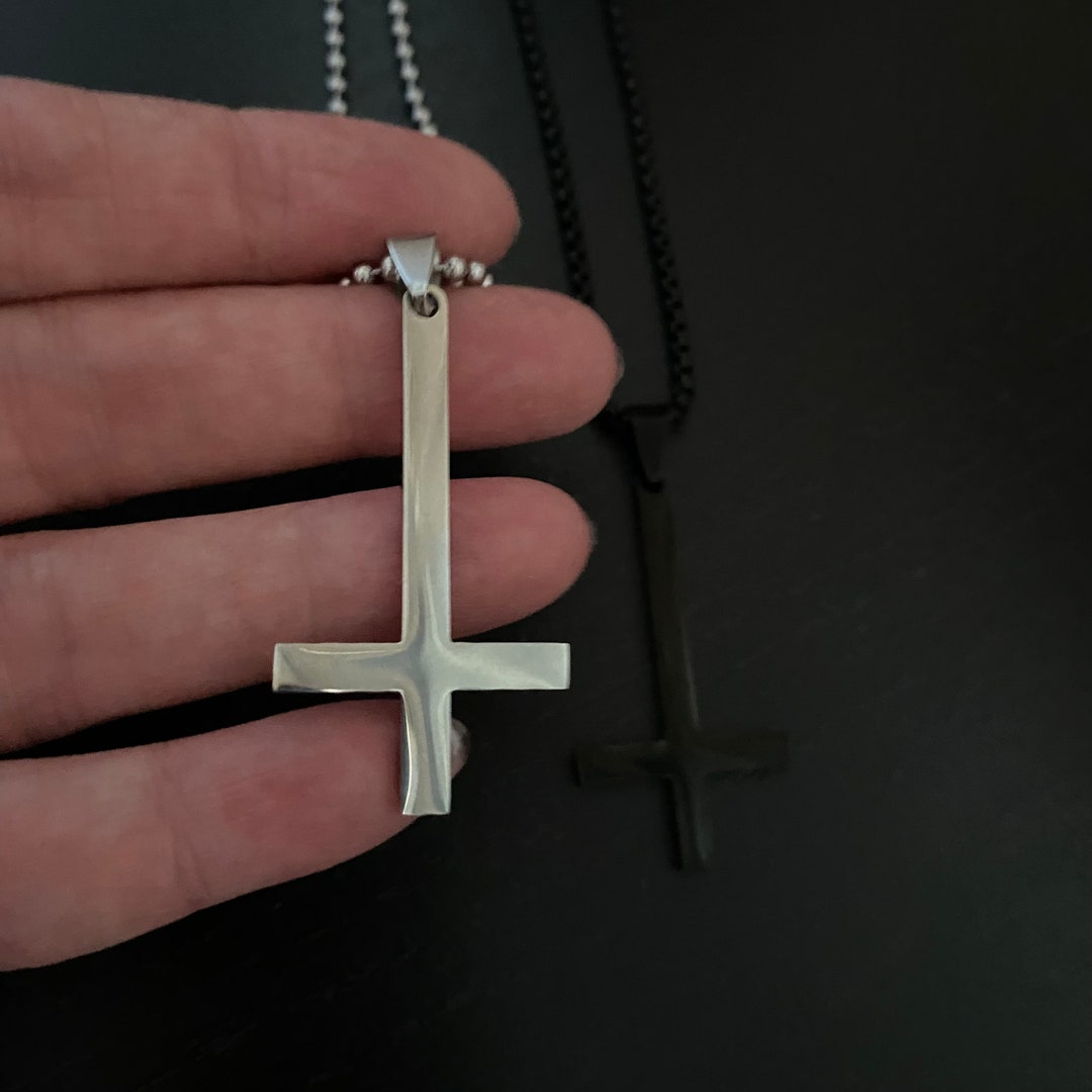 St. Peter's Cross Stainless Steel Pendant in a Set, Popular Goth ...