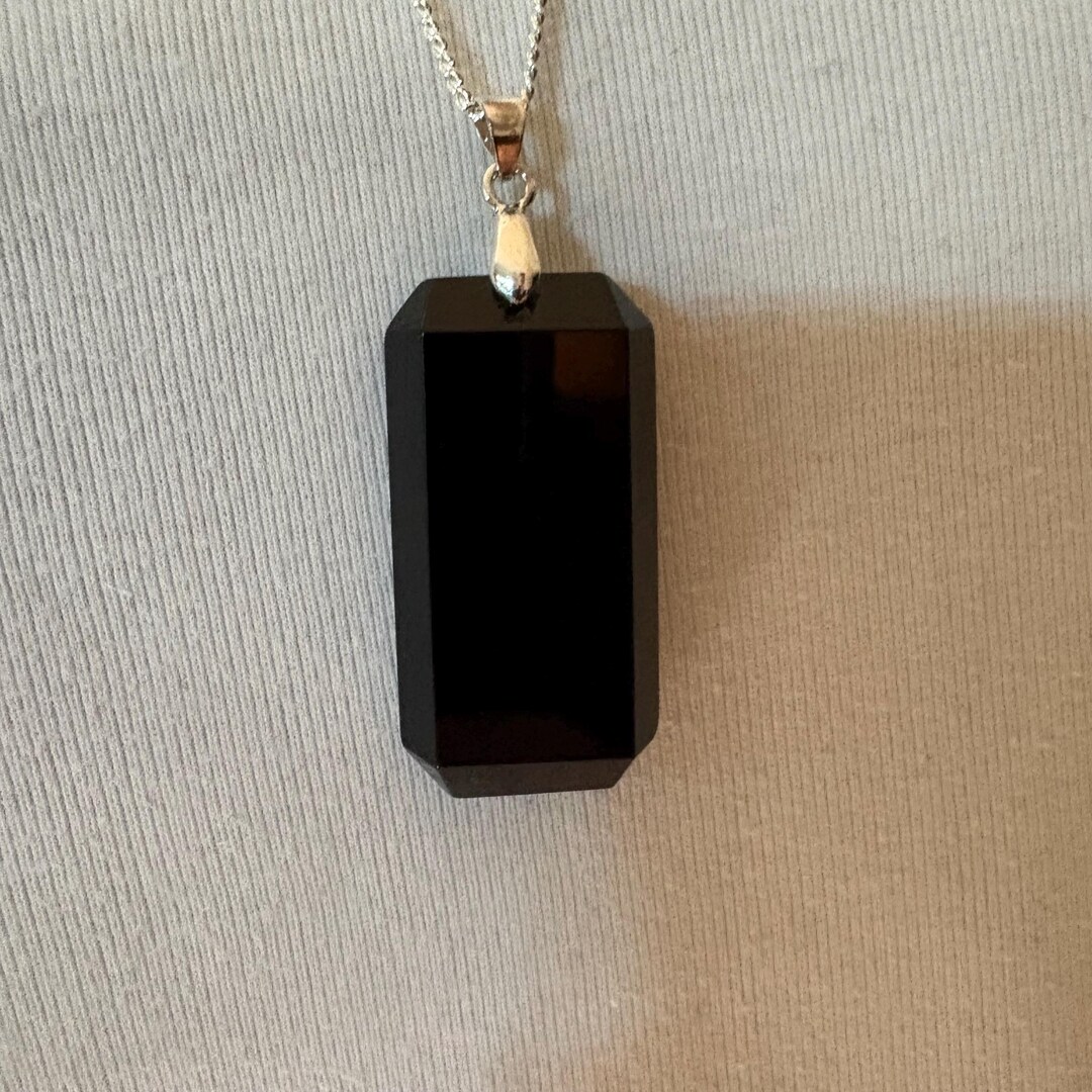 Obsidian Tomb Lid – Gothic Necklace With 925 Silver, Protect Yourself ...