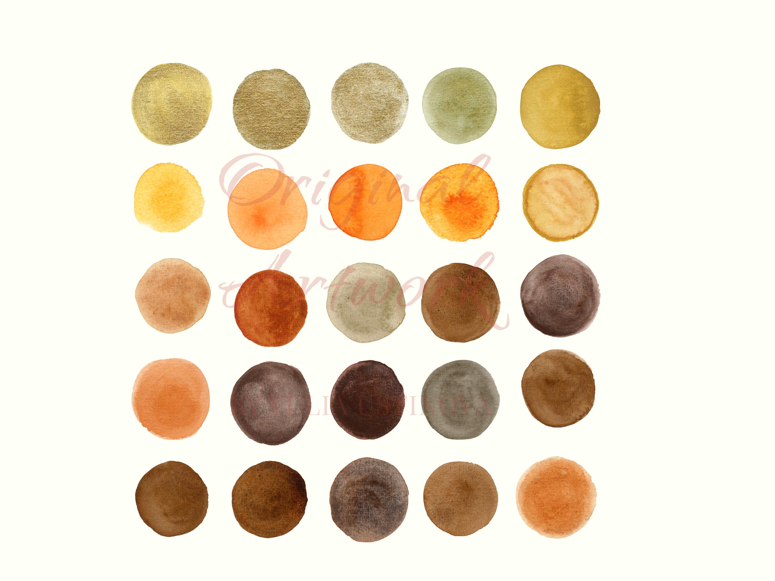 Watercolor Dots Clip Art Bundle Colourful Christmas Clipart PNG Instant ...