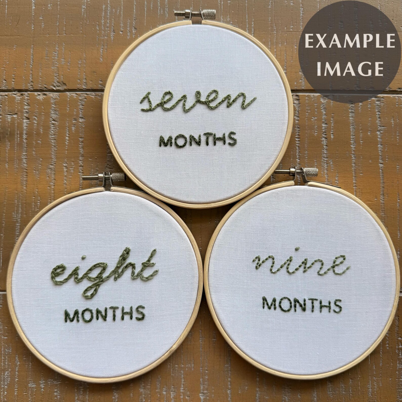 Bundle of Baby Monthly Milestone Signs, 12 Hand Embroidery Patterns ...