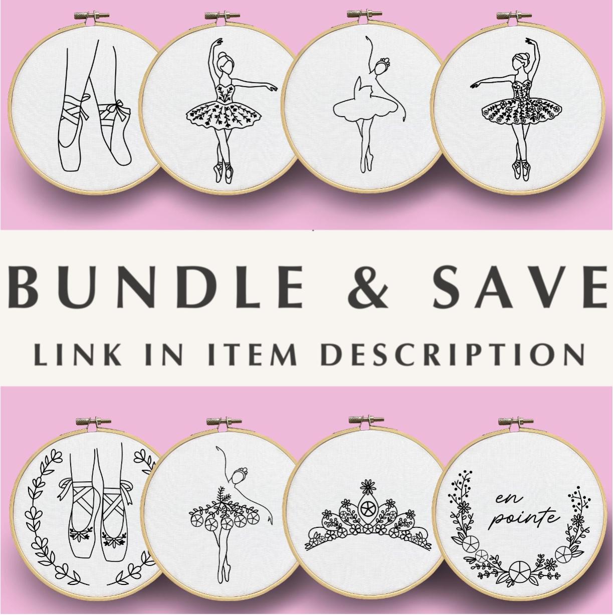 Ballet Pointe Shoes Hand Embroidery Pattern, Downloadable PDF Template ...