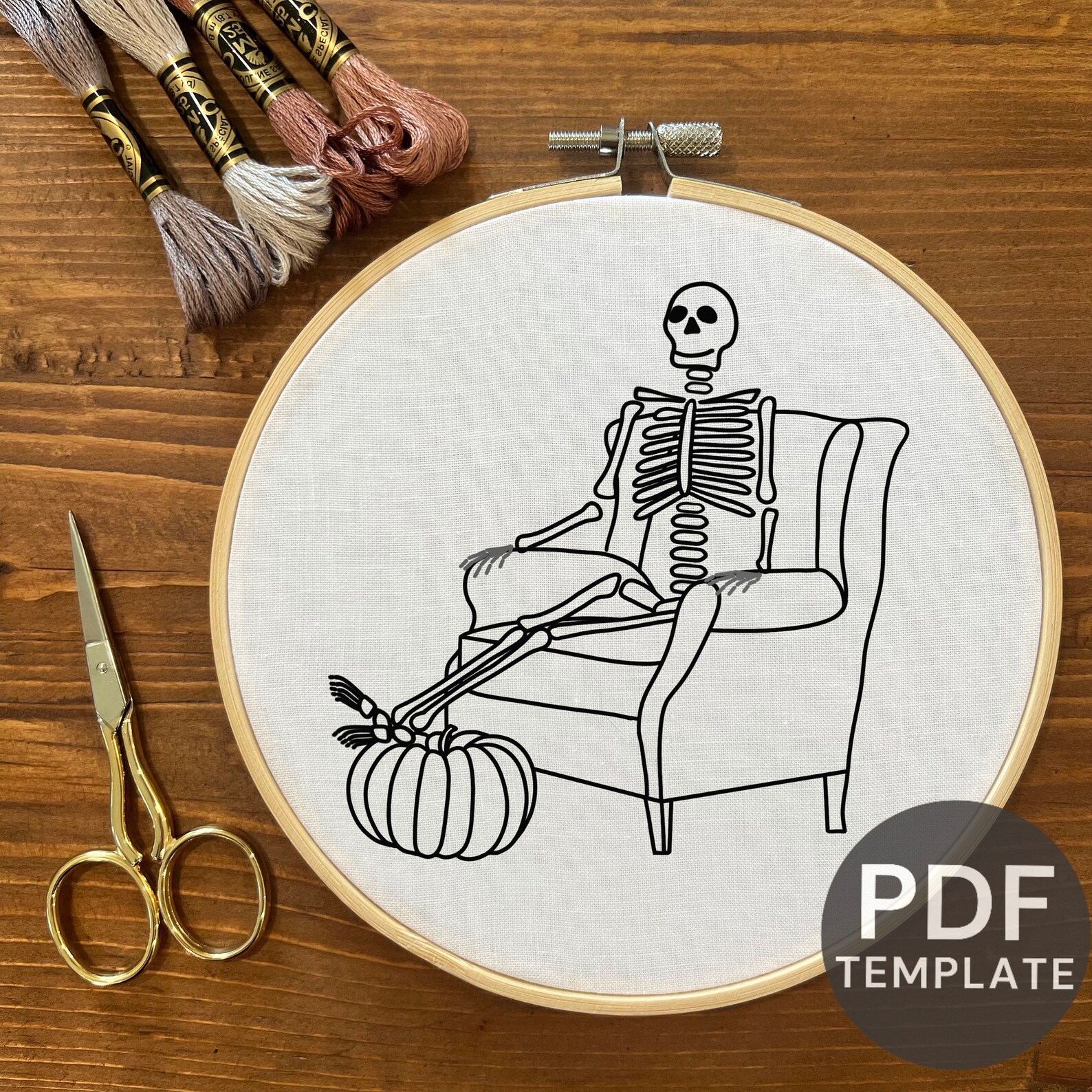 Skeleton Hand Embroidery Pattern, Downloadable PDF - Etsy