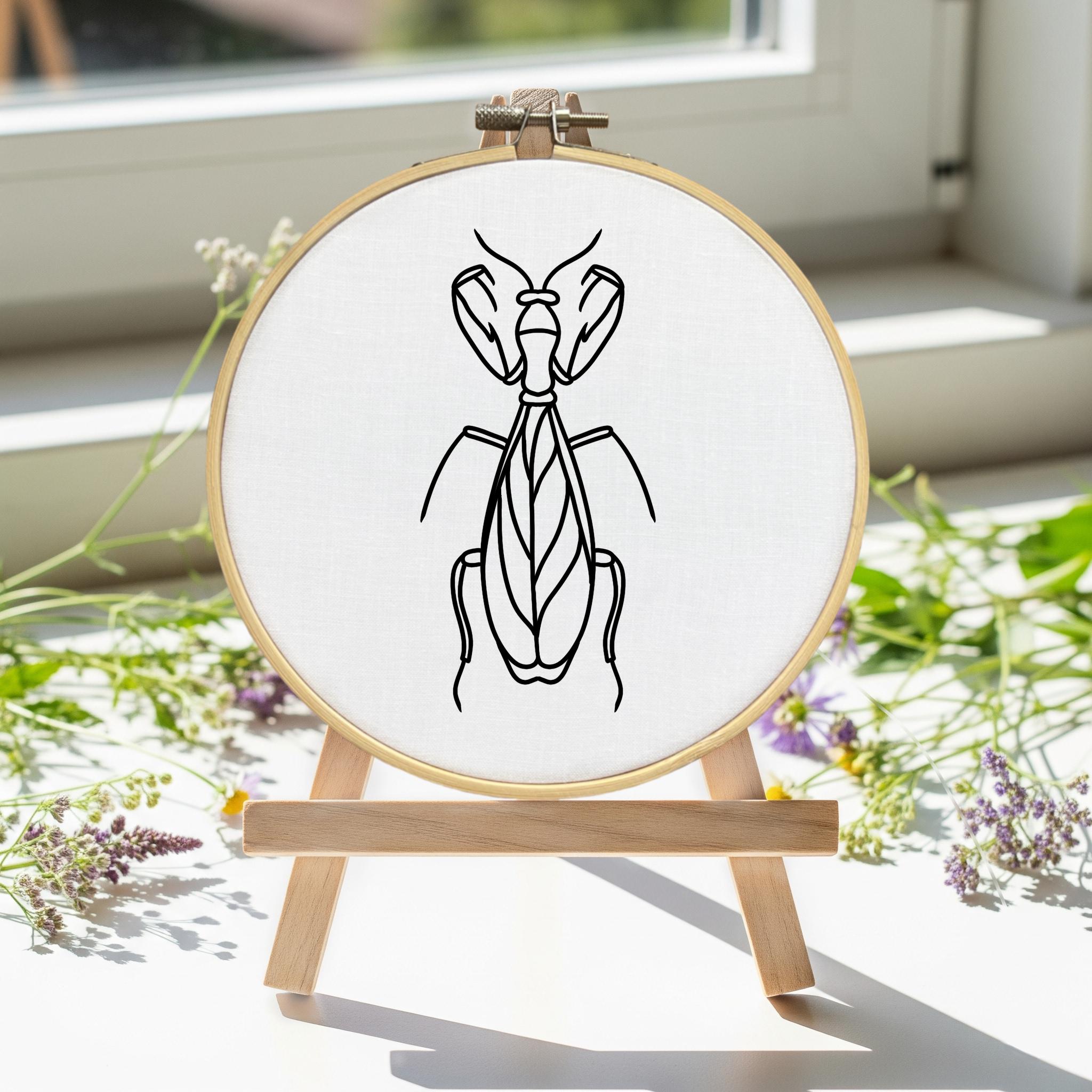 Praying Mantis Hand Embroidery Pattern, Downloadable PDF Template - Etsy