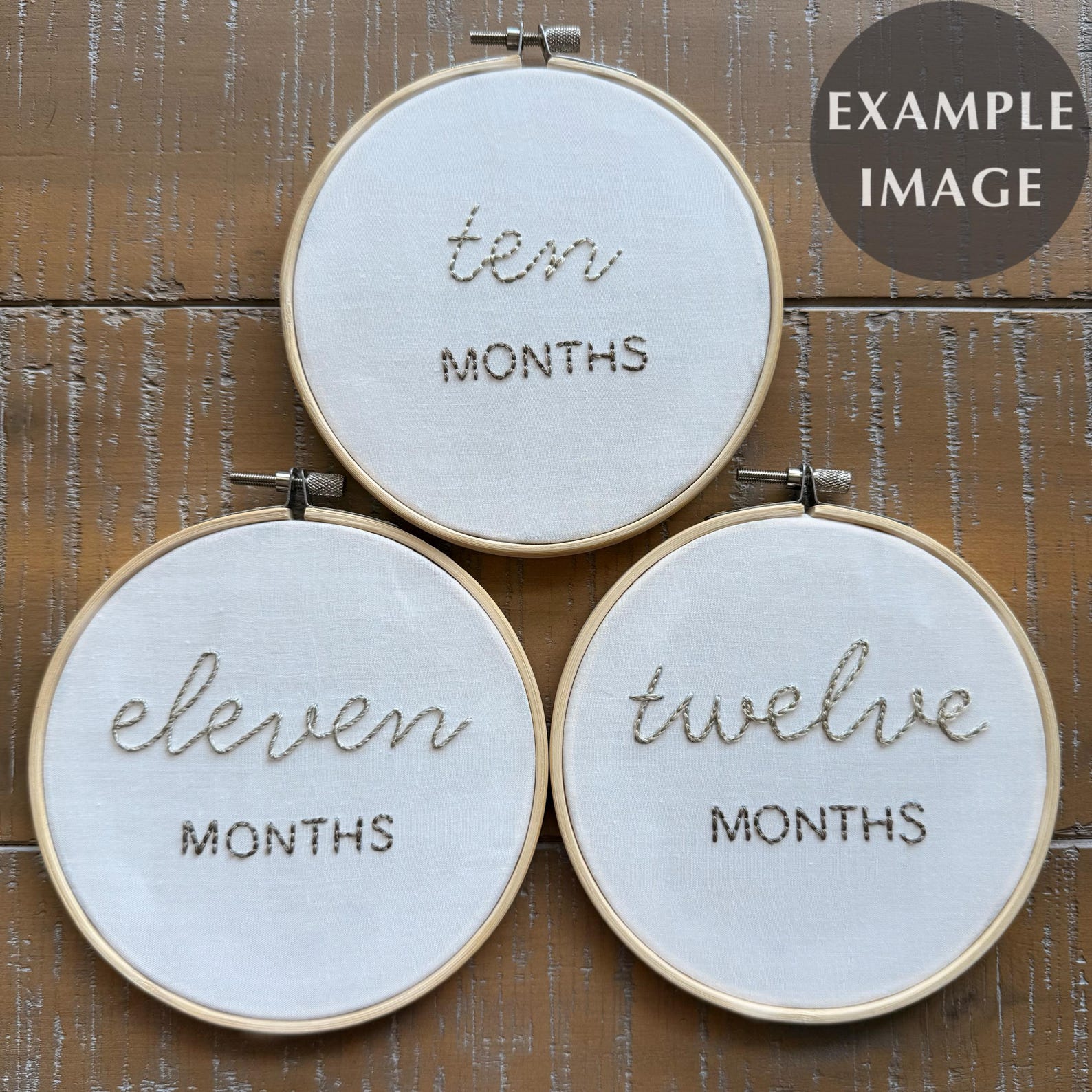 Bundle of Baby Monthly Milestone Signs, 12 Hand Embroidery Patterns ...