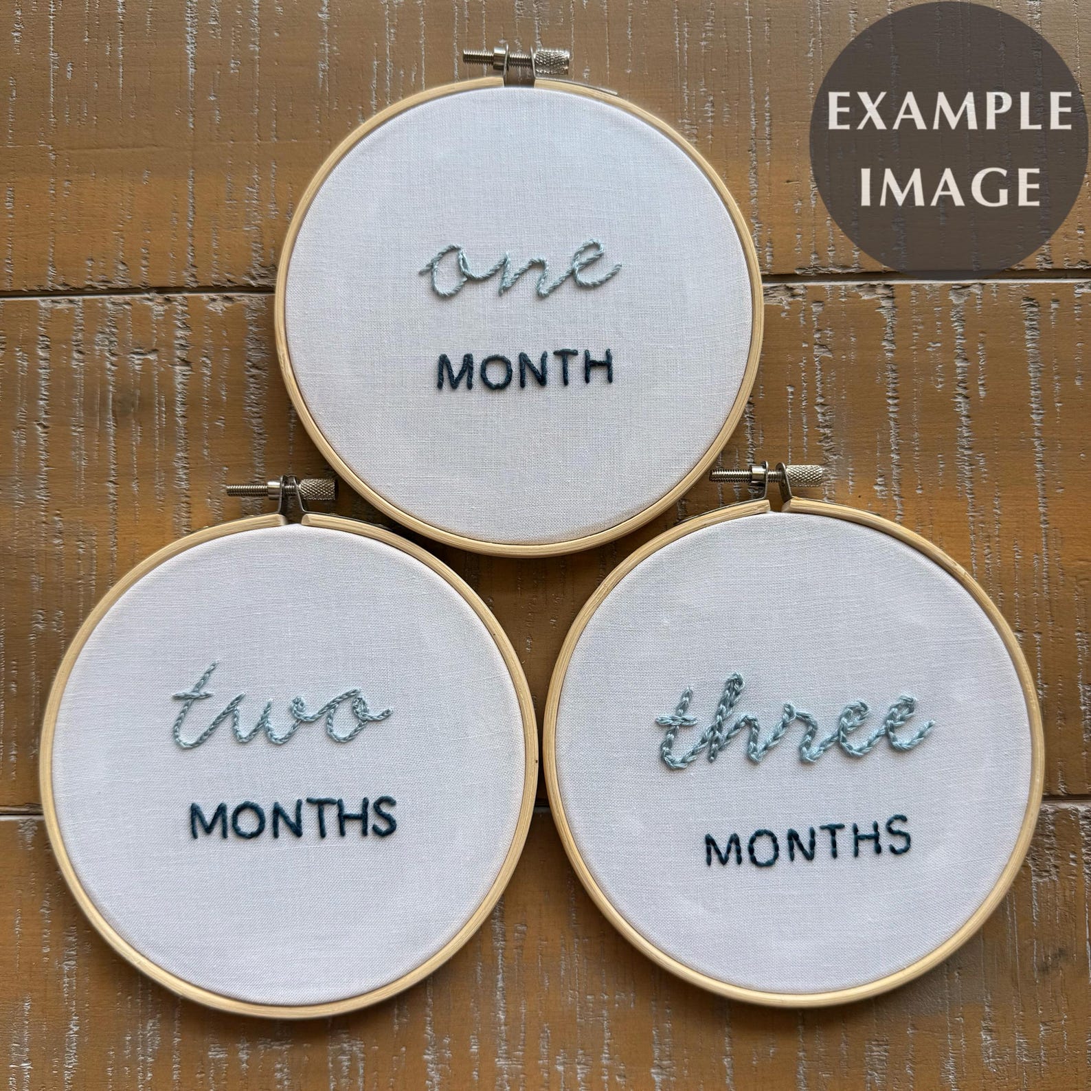Bundle of Baby Monthly Milestone Signs, 12 Hand Embroidery Patterns ...
