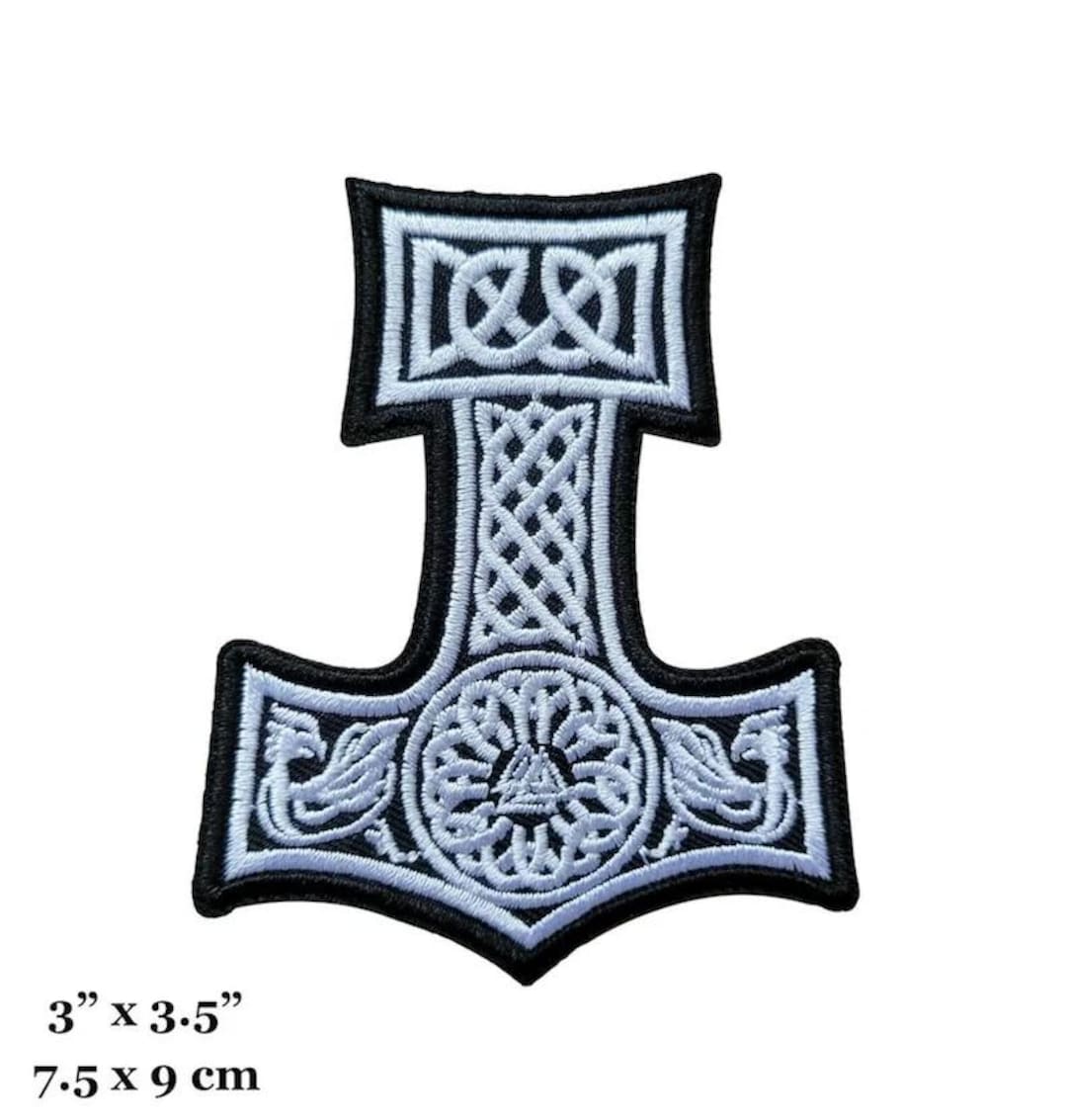 Viking Symbol Thor Hammer Embroidered Iron on Patch - Etsy