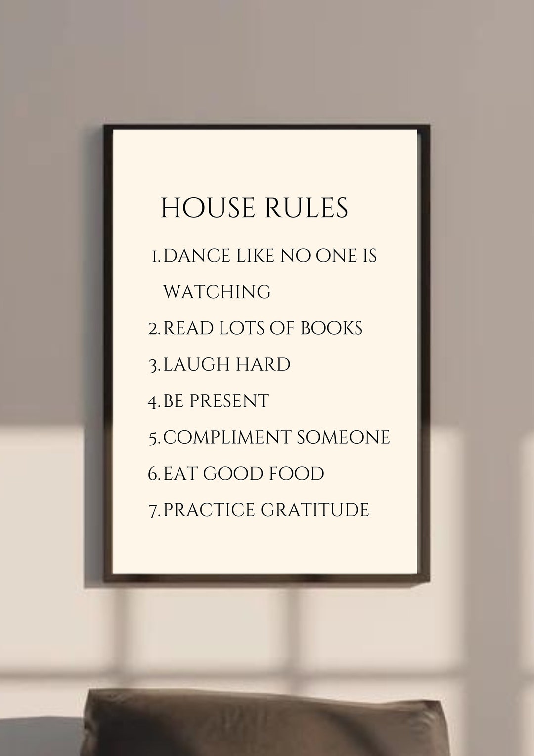 House Rules Wall Decor. Printable Artwork for Living Rooms and College ...