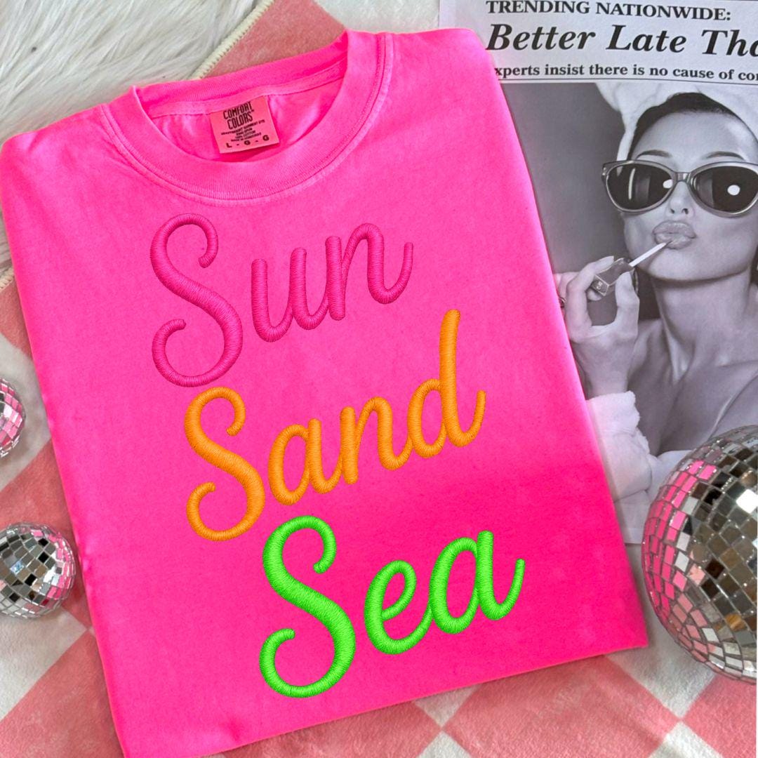 Cute Summer Png, Beach Png, Summer Vacation Png, Faux Embroidery Png ...
