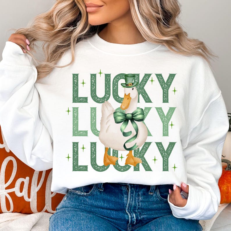 Lucky St Patty Coquette Png, Goose Png, Goose Lover Sublimation, Girly ...
