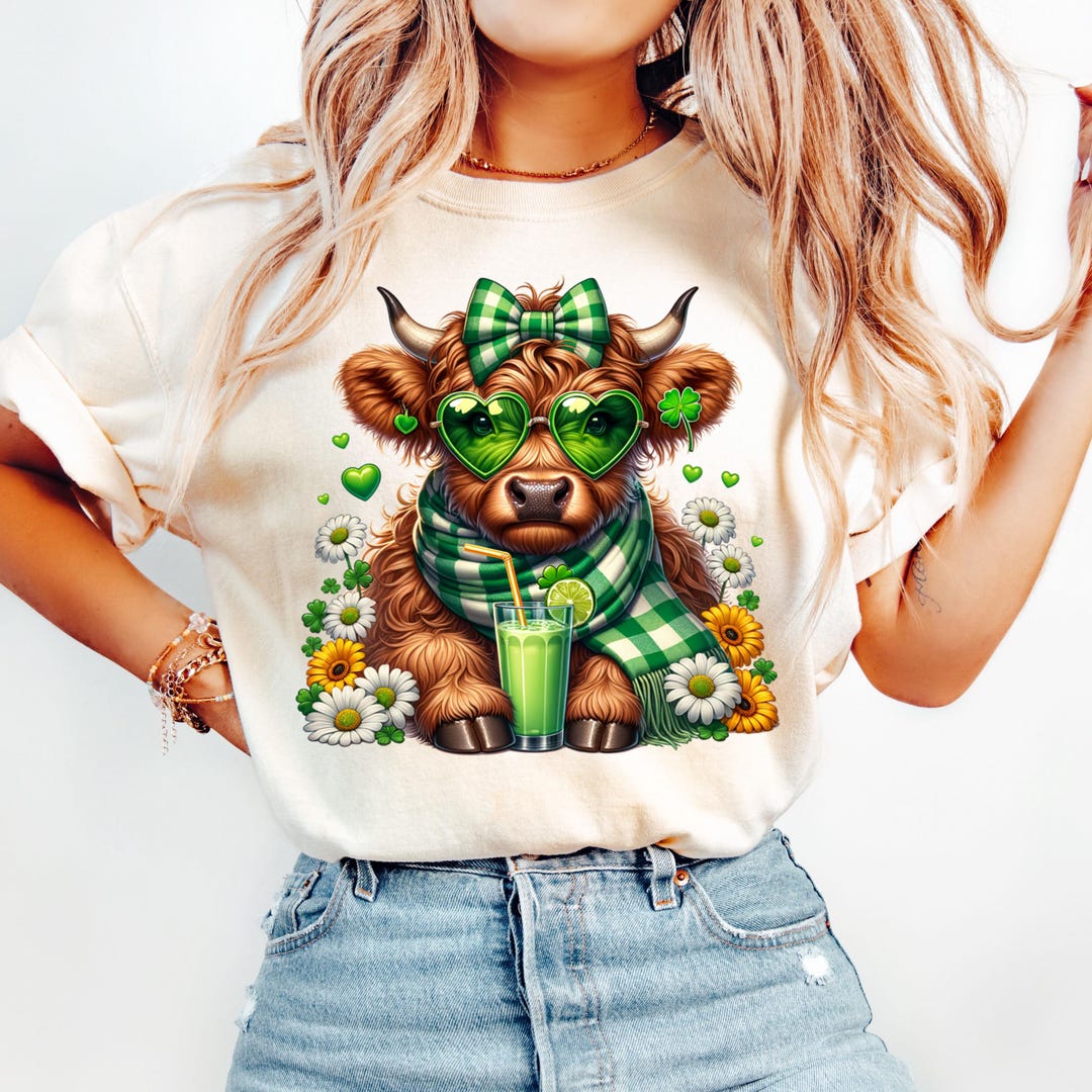 Highland Cow PNG, St Patty Highland Cow, Cute Highland Cow Clipart ...