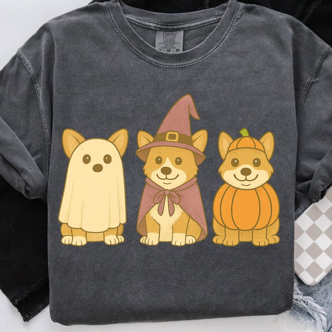 Halloween Corgi Png, Trick or Treat Doodle Shirt, Witch Pumpkin Mummy ...
