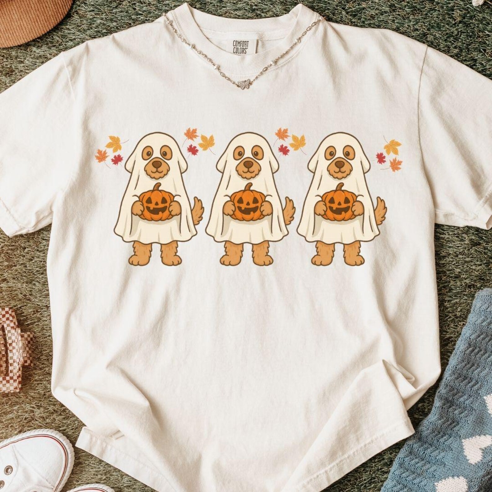 Сute Ghost Dog Png, Halloween Goldendoodle Png Clipart, Halloween Gift ...